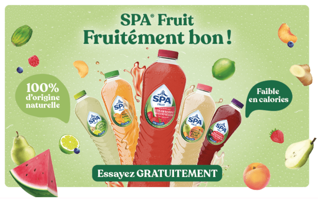 1 bouteille de SPA FRUIT 40cl non pétillante 100% remboursé - Radin Masqué